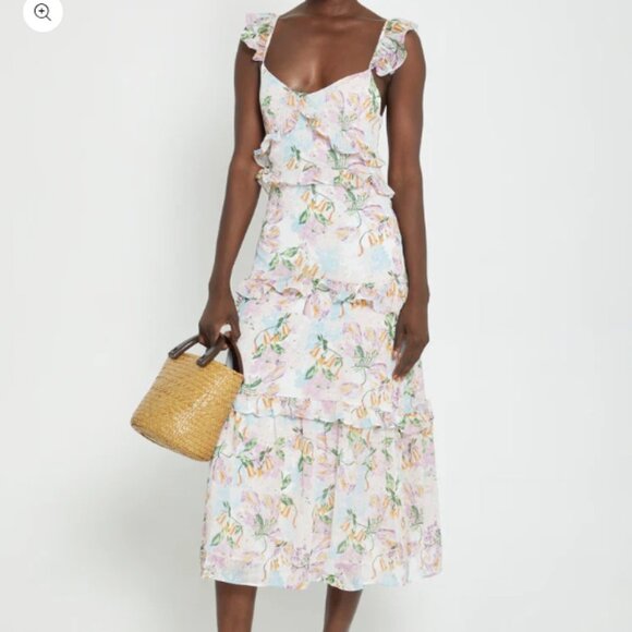 o.p.t | Dresses | Opt One Pretty Time Ruffled Ingrid Dress Floral M ...